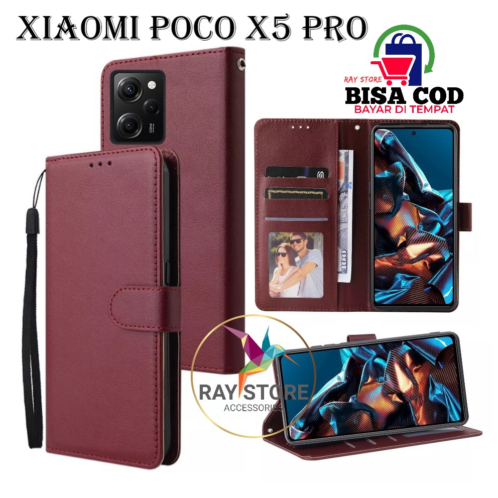 Jual XIAOMI POCO X5 PRO 5G FLIP LEATHER CASE PREMIUM-FLIP WALLET CASE ...