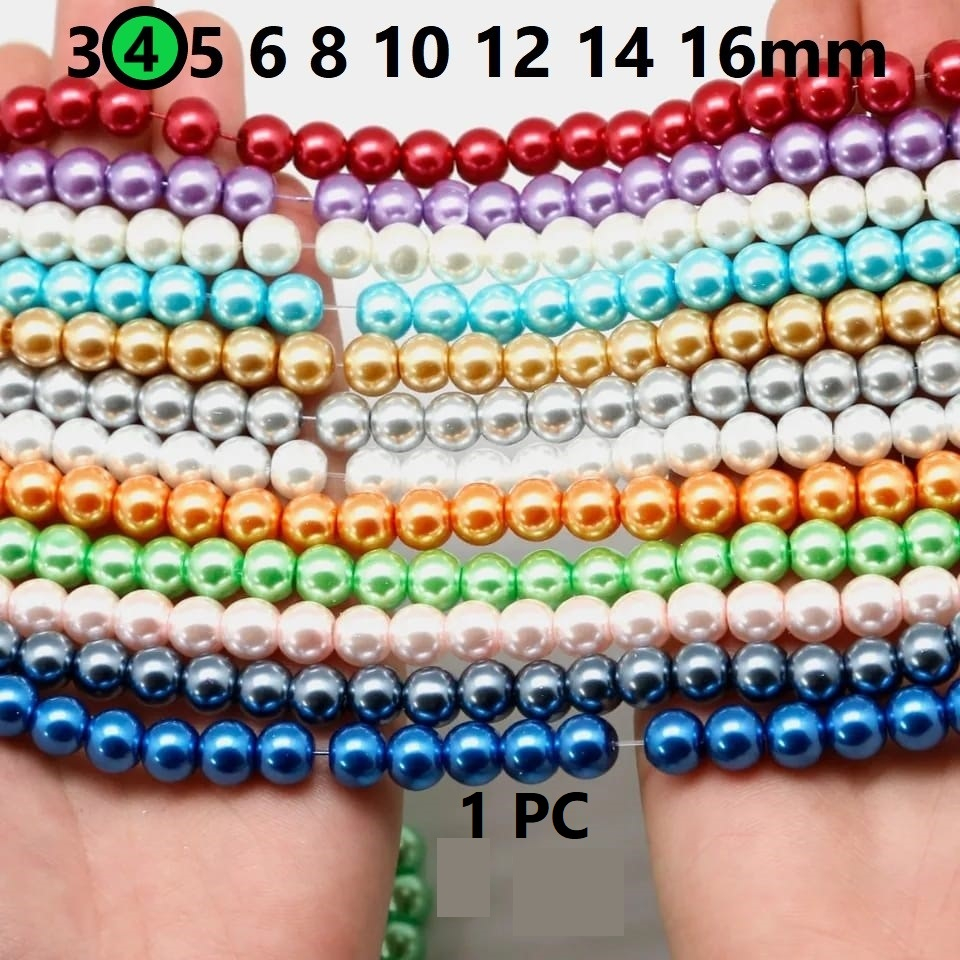 Jual Bahan Manik Mutiara Sintetis (Mutiara Berat) Uk 4 mm Harga/String ...