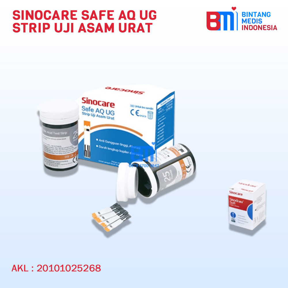 Jual Sinocare Safe AQ UG Strip Uji Asam Urat (50 Strip) | Shopee Indonesia