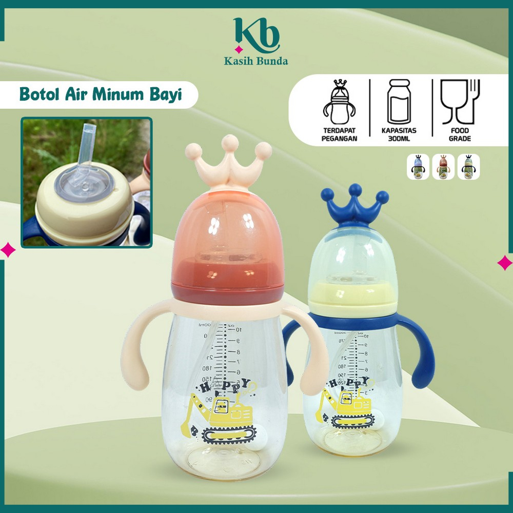 Jual Training Cup 300ML Botol Air Minum Bayi 2IN1 dengan Sedotan dan Dot BPA FREE / Training ...