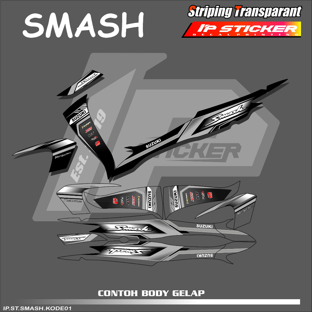 Jual SMASH (COD) STIKER STRIPING MOTOR SUZUKI SMASH STIKER LIST STIKER ...