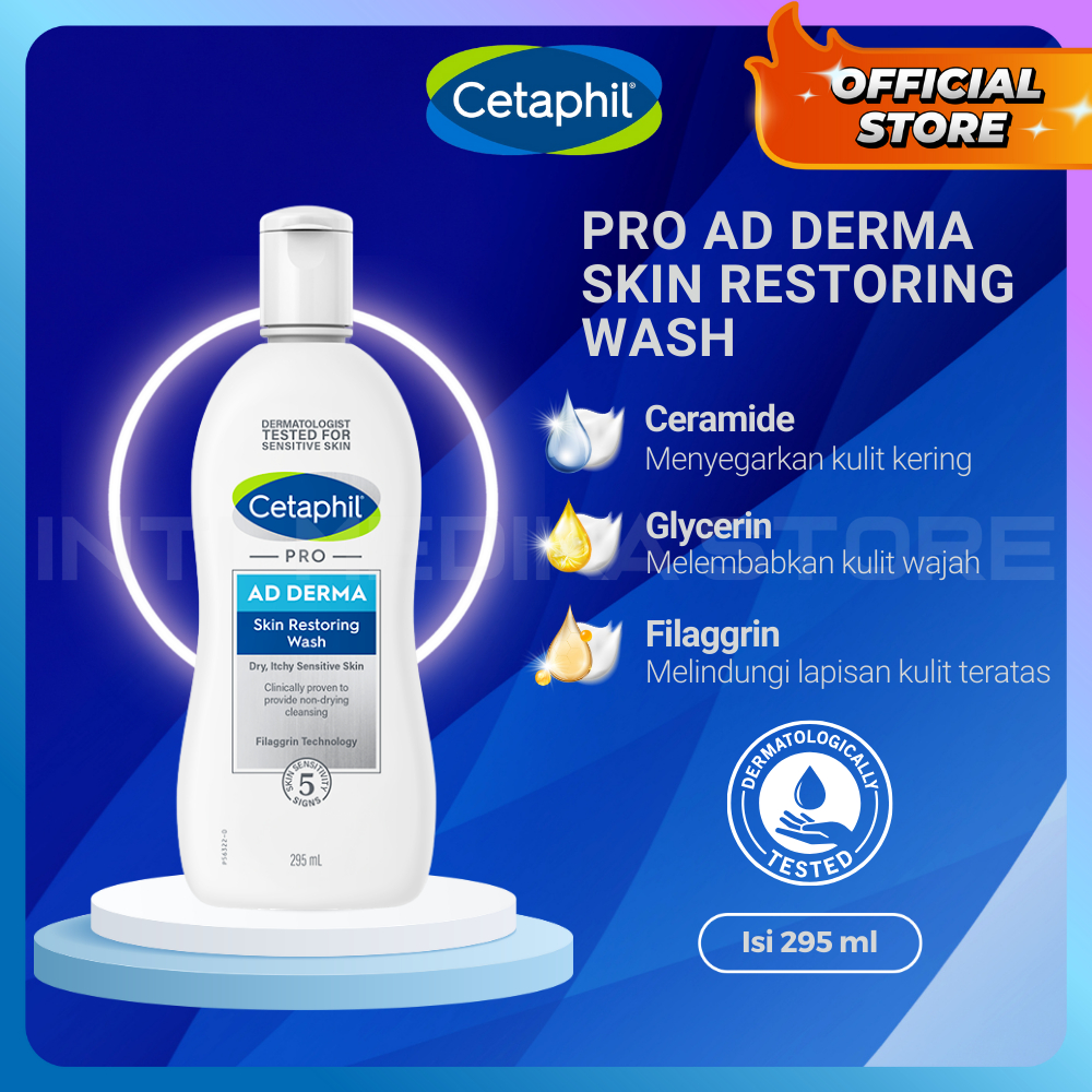 Jual CETAPHIL - PRO AD Derma Skin Restoring Wash 295 ml | Sabun Cair ...