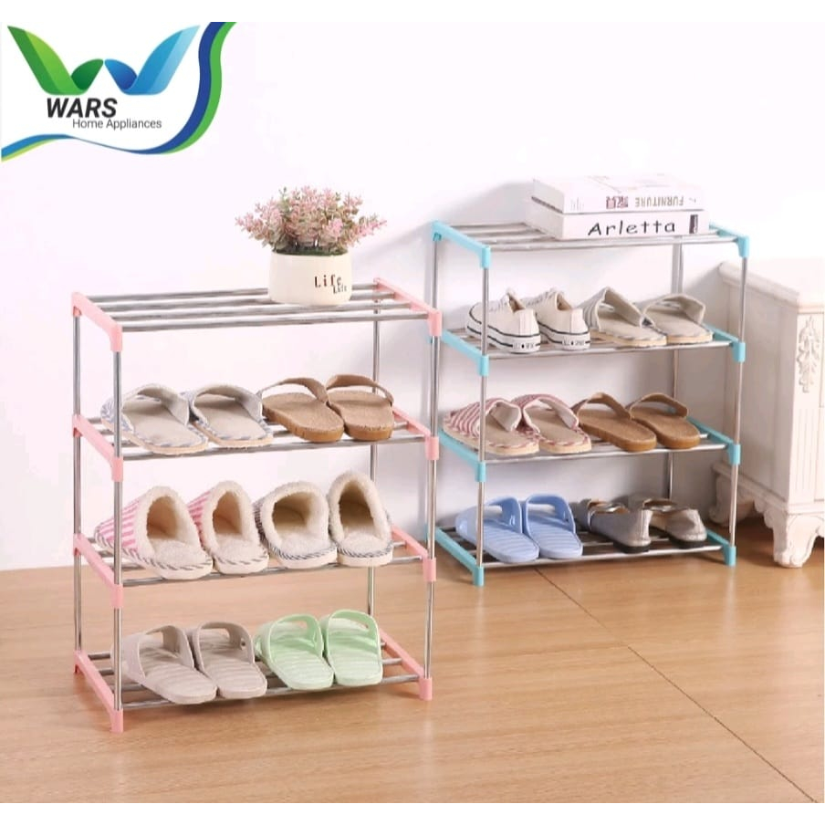 Jual Rak Sandal Rak Sepatu Susun 4 Tingkat Plastik Aluminium | Shopee ...