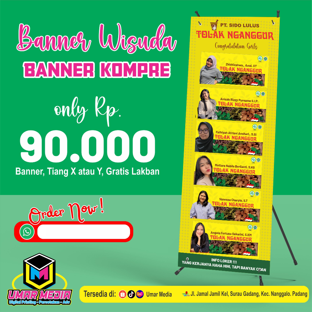 Jual Paket Banner Wisuda Banner Graduation Cetak Kilat 1 Hari Jadi ...