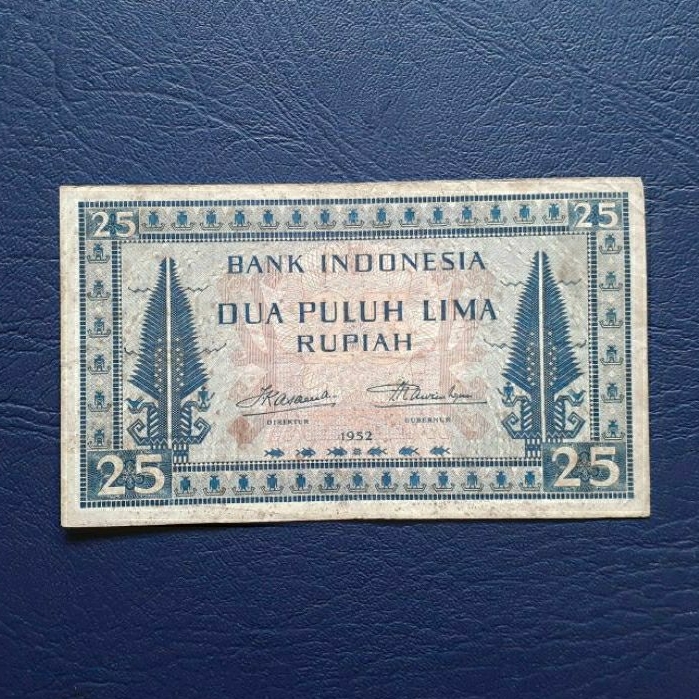 Jual Uang kuno kertas 25 rupiah seri budaya tahun 1952 | Shopee Indonesia