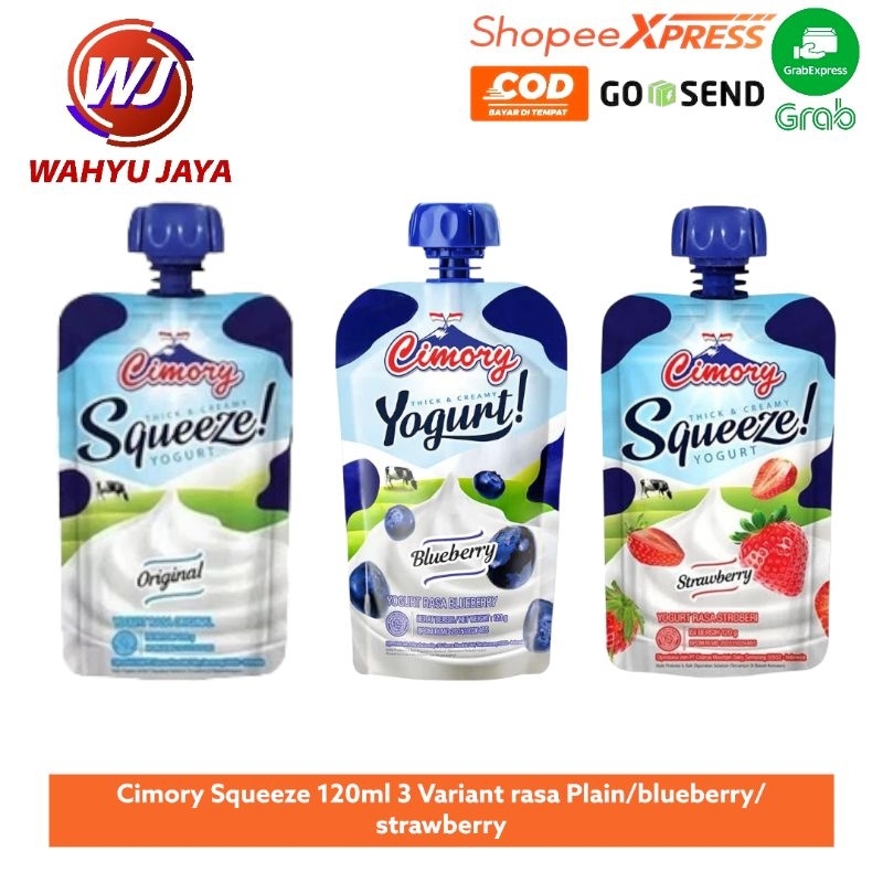 Jual Cimory squeeze yogurt 120gram 3 Variant Rasa Plain/Blueberry ...