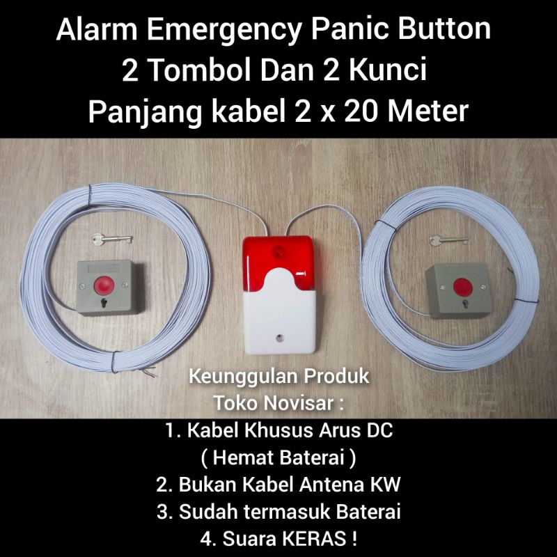 Jual sirine peringatan alarm panik button - alarm darurat - panic Buton ...