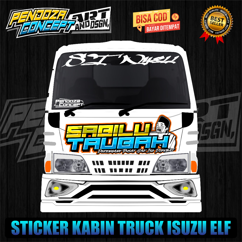 Jual stiker kabin depan truk elf sabilu taubah stiker kaca atas truk ...