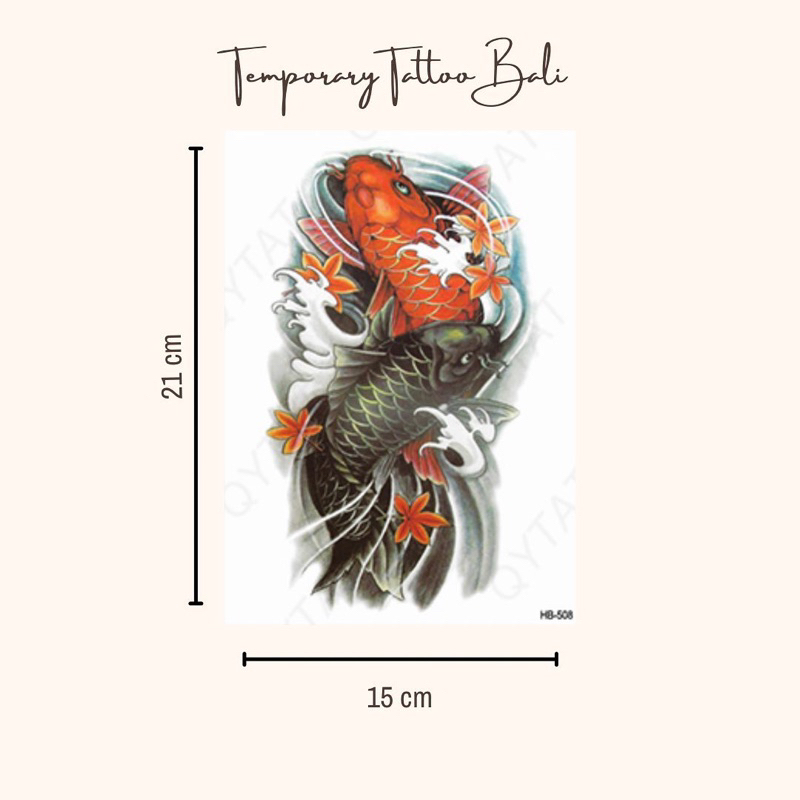 Jual Temporary Tattoo Basic/Koi design/Temporer/medium | Shopee Indonesia