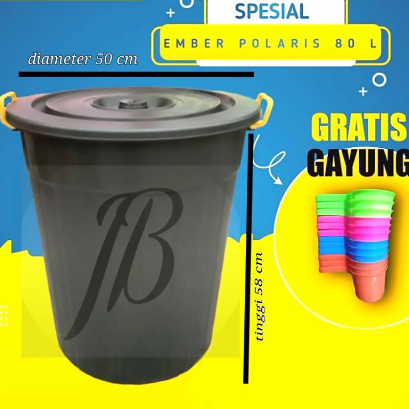 Jual EMBER PLASTIK BESAR / EMBER 80 LITER / EMBER PLASTIK POLARIS TEBAL / KUAT TAHAN LAMAA ...