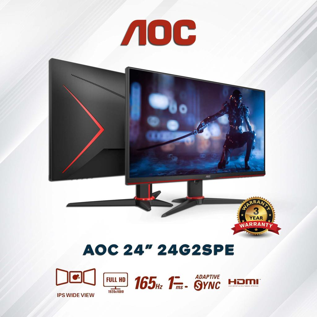 Jual Monitor Gaming AOC 24G2SPE 24 inch IPS 165Hz 1ms 125% sRGB HDMI ...