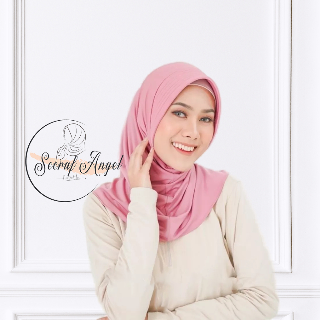 Jual BERGO JERSEY WARNA DUSTY PINK GRADE A+ / HIJAB BERGO / KERUDUNG SEKOLAH / JILBAB SPORT ...