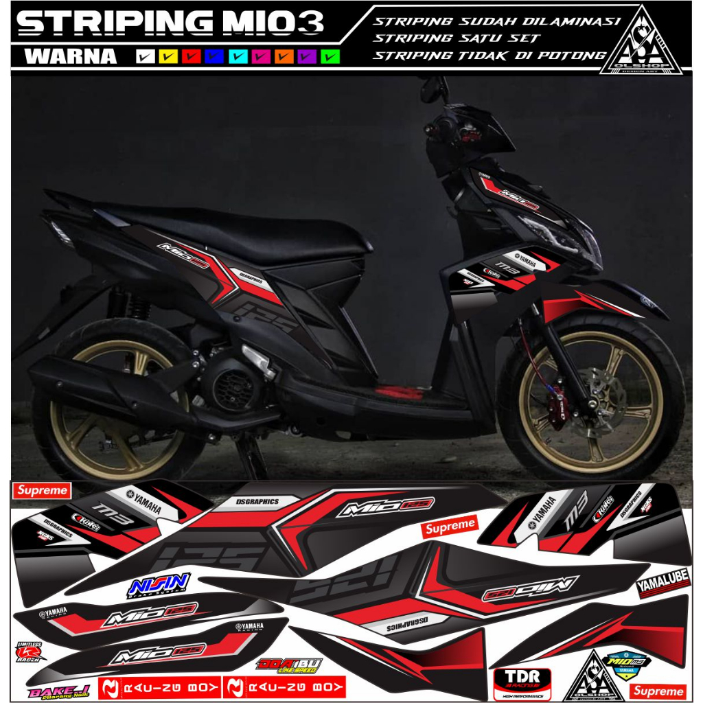 Jual STRIPING VARIASI MIO M3 LIS SIMPLE KEREN | Shopee Indonesia