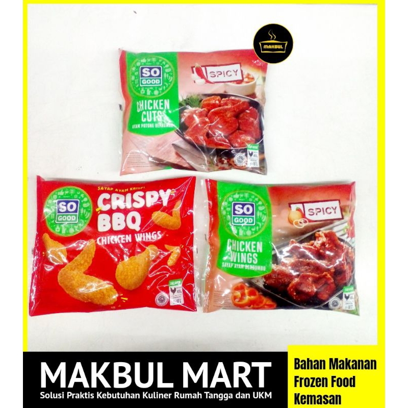Jual So Good Chicken Cuts, Spicy Wings, Crispy Barbeque BBQ | Shopee ...