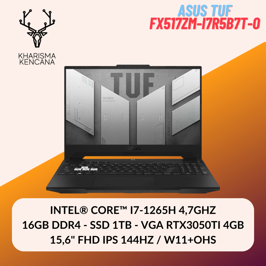 Jual TUF F15 FX517ZE I7R5B7T-O i7 12650 16GB 1TB RTX3050TI 15,6"FHD IPS ...