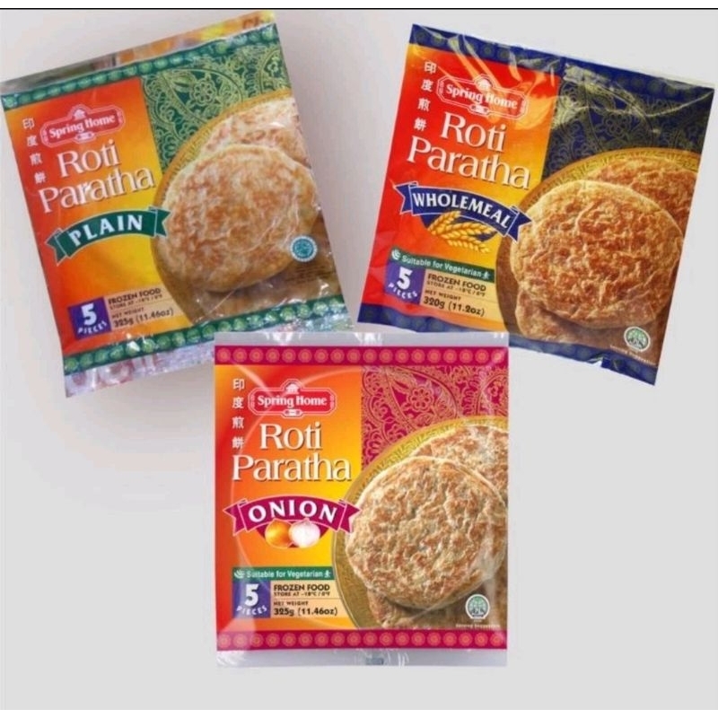 Jual Spring home roti paratha / tyj parata plain original / wholemeal ...