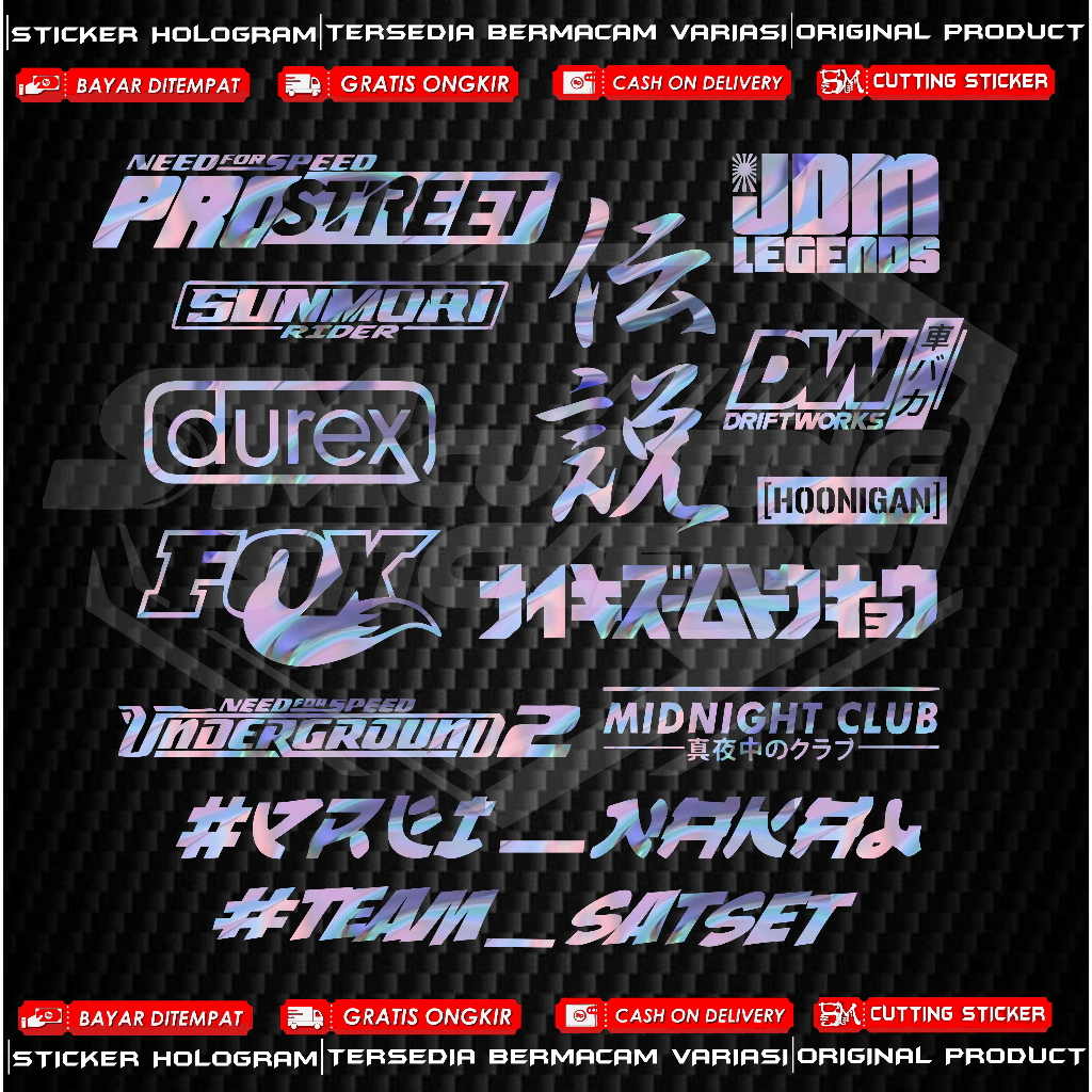 Jual STICKER HOLOGRAM VARIASI STICKER STICKER KANJI JEPANG CUTTING STICKER PROMO TERMURAH ...