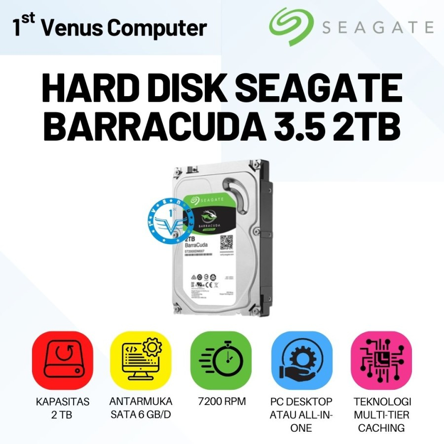 Jual SEAGATE BARRACUDA HARDISK HDD INTERNAL SATA 2TB 3.5 Inch KOMPUTER ...