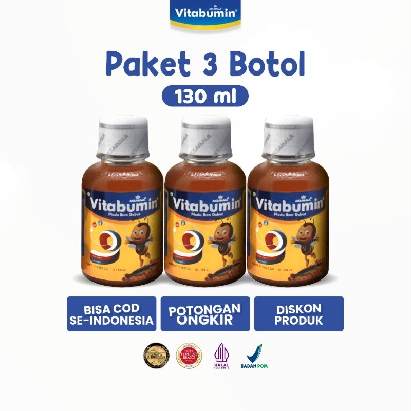 Jual Vitabumin original nafsu makan anak 130ml 60 ml paket hemat 3 botol | Shopee Indonesia