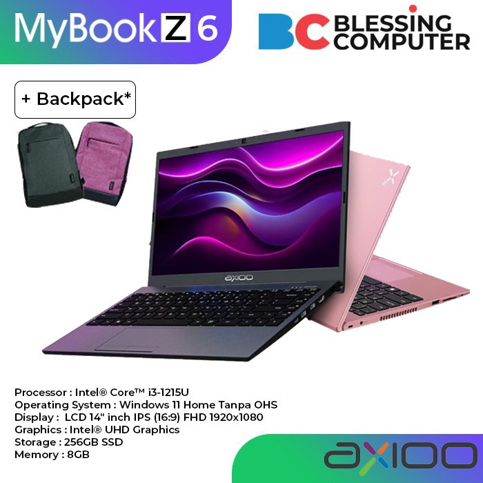 Jual AXIOO Mybook Z6 Core i3 1215U 8GB 256GB W11 - Black | Shopee Indonesia