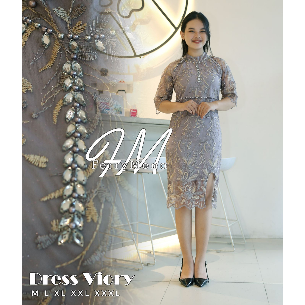 Jual Dress Terbaru Wrbsn oshop Dress Viory Full payet // Dress Natalan ...