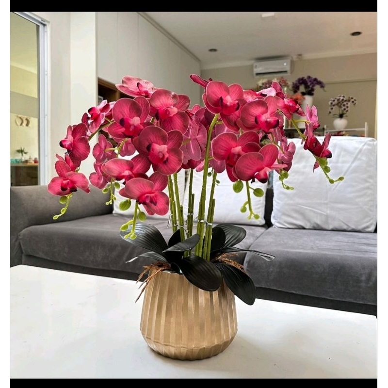 Jual Paket anggrek bulan mini 7 dan vas nordic D15 bunga artificial ...