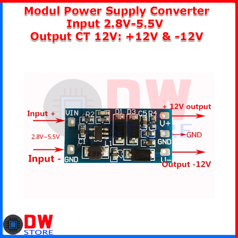 Jual Power Supply DC Converter 2.8V-5.5V to ±12V +12V & -12V XY-12V HW-520 | Shopee Indonesia