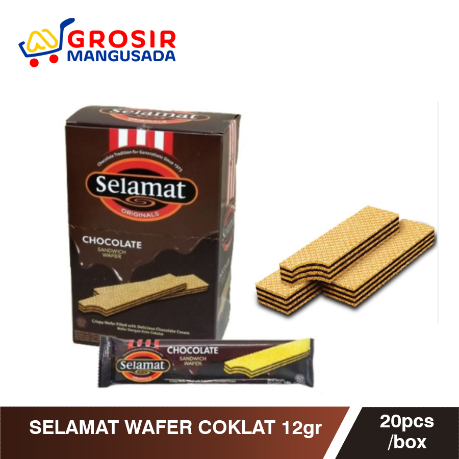 Jual Selamat Wafer CHOCOLATE 12gr 1box isi 20pcs Grosir | Shopee Indonesia