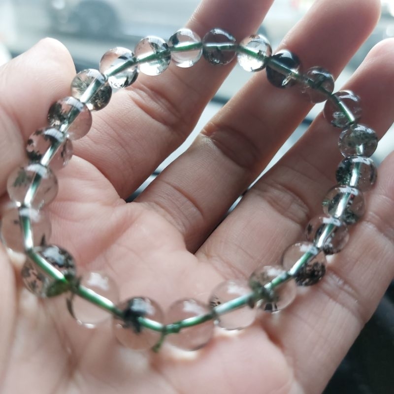 Jual gelang batu green phantom quartz (kuarsa) brazil diameter beads 8 ...