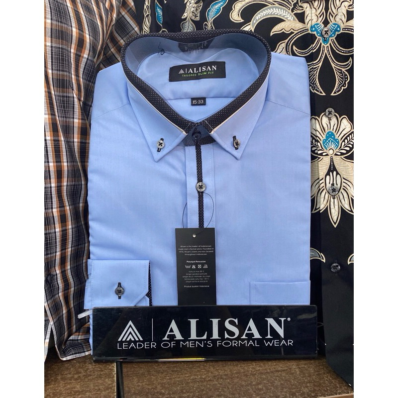 Jual (PART 2) Kemeja List Kombinasi Alisan Slim fit Lengan Panjang ...
