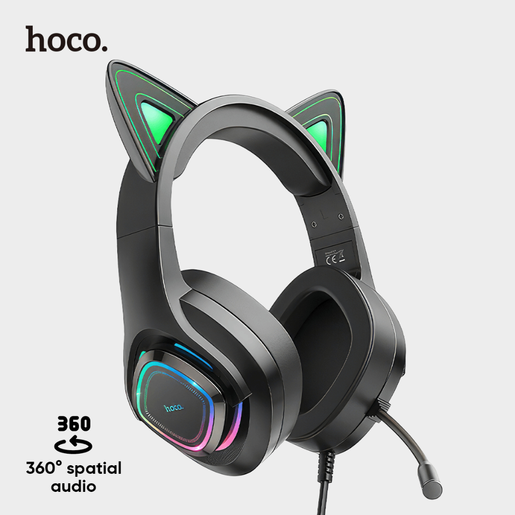 Jual HOCO Headphone Gaming Headset Earphone Hifi Audio HD Microphone ...
