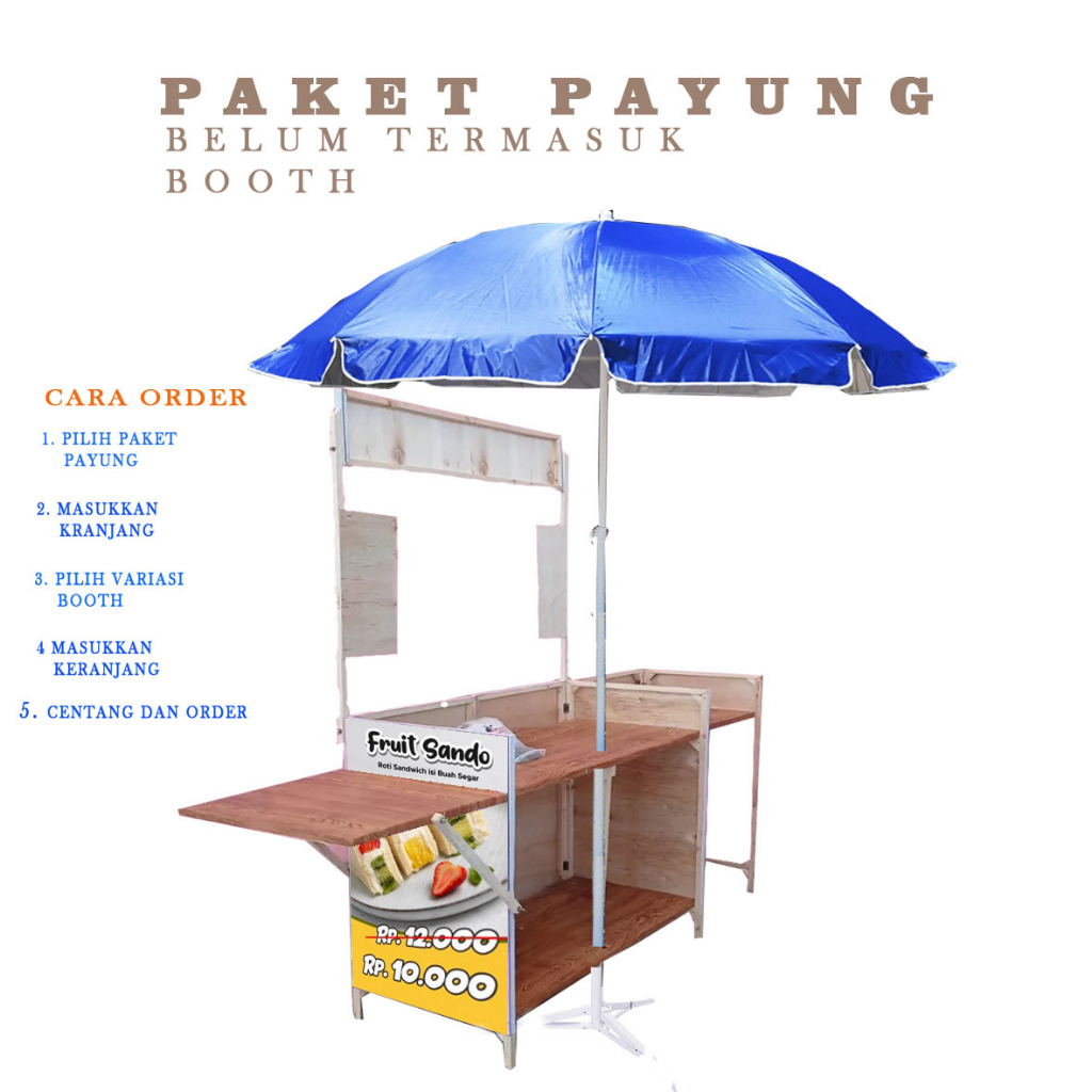Jual Booth Lipat 180x50x175 Gerobak Lipat Ringan / Meja Jualan Portable ...