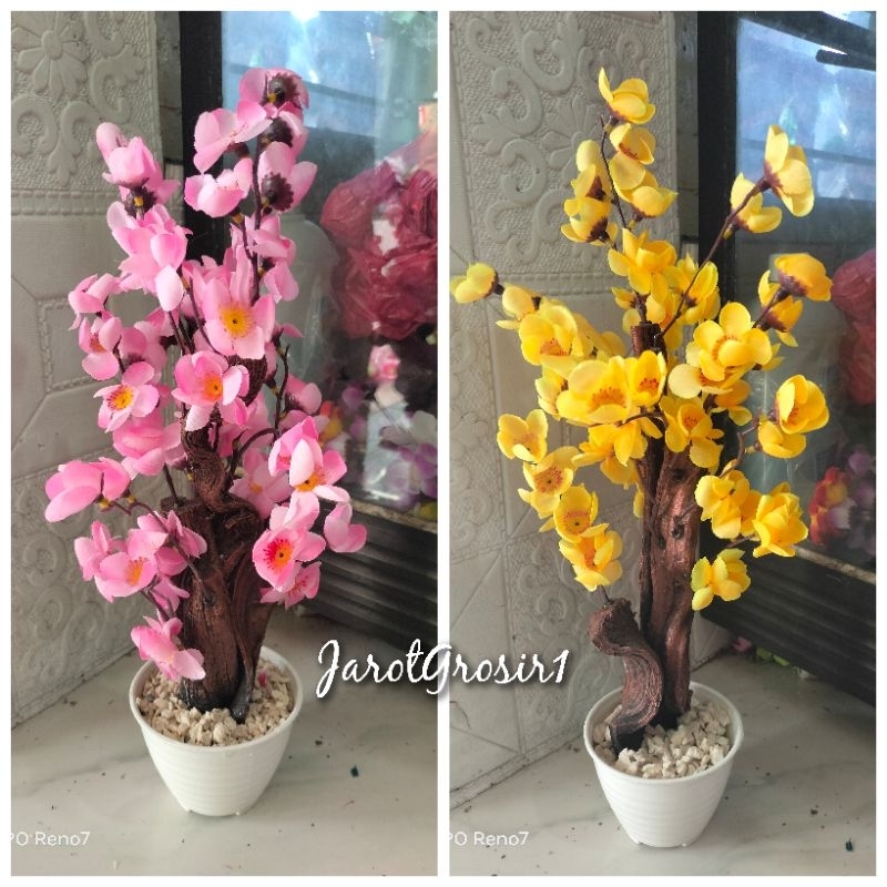 Jual PAJANGAN TANAMAN IMITASI+POT // BUNGA HIAS SAKURA IMLEK // BUNGA ...