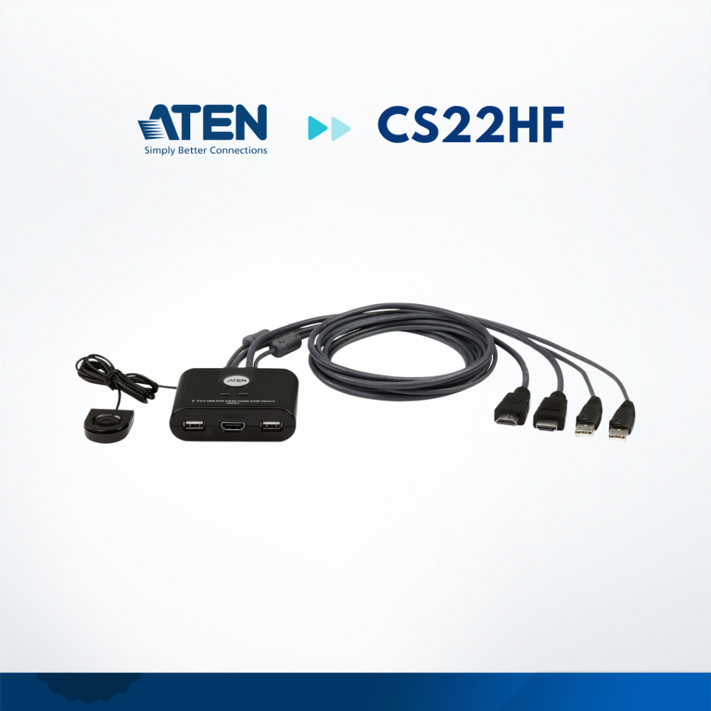Jual ATEN CS22HF 2-Port USB FHD (hdmi) Cable KVM Switch | Shopee Indonesia