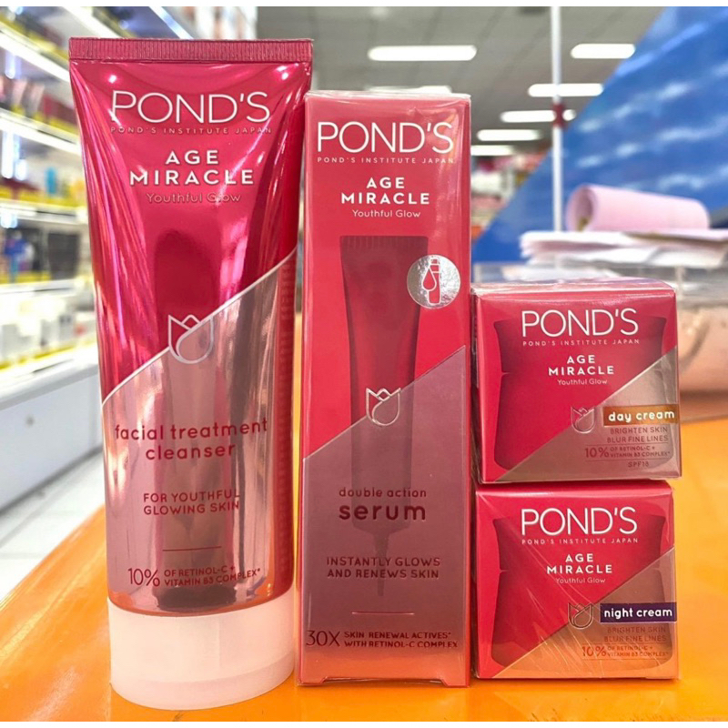 Jual PONDS AGE MIRACLE 1Set ( Facial foam 100g, Serum 15ml, day&night ...