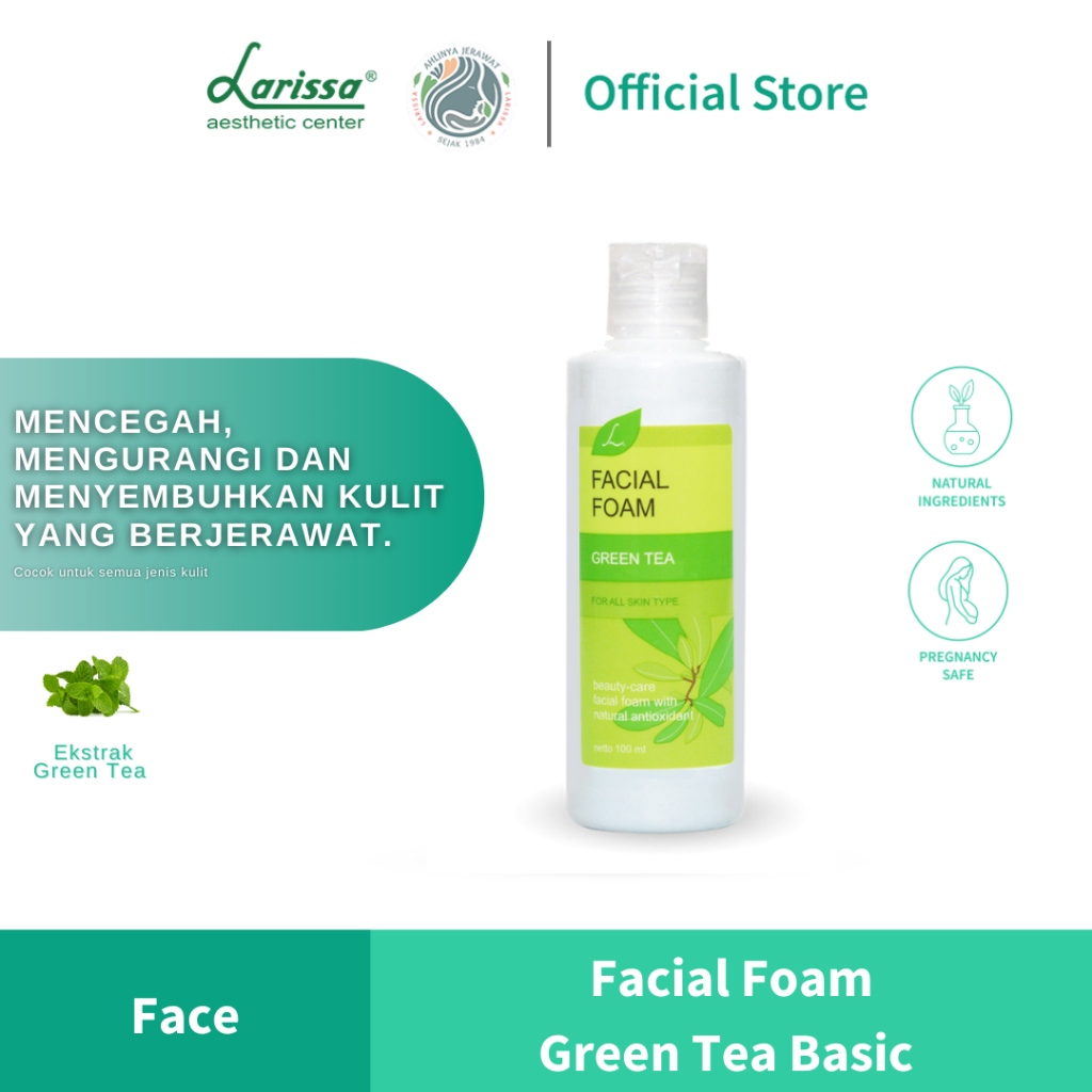 Jual Larissa Sabun Wajah Green tea Basic | Shopee Indonesia