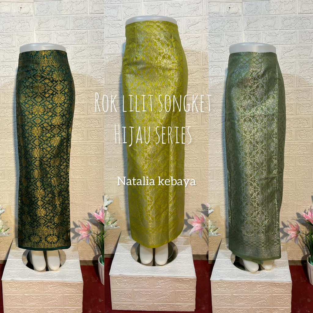 Jual NATALIA KEBAYA Rok Lilit Songket Tenun || Hijau Series || Bawahan ...