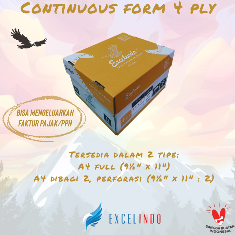 Jual Kertas Continuous Form 4 ply NCR 9 1/2x11 Ukuran FULL/PERFORASI ...