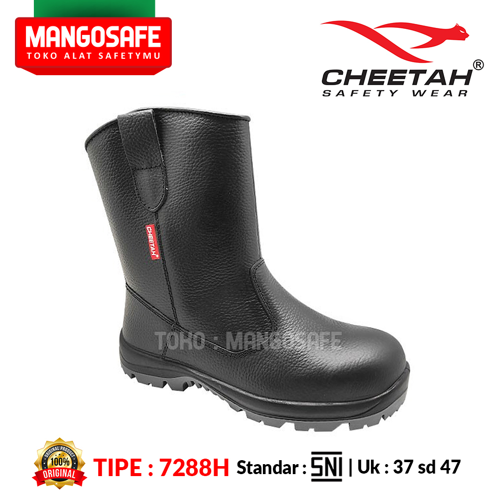 Jual Sepatu Safety Boot Proyek Tinggi Hitam CHEETAH 7288H / Safety ...