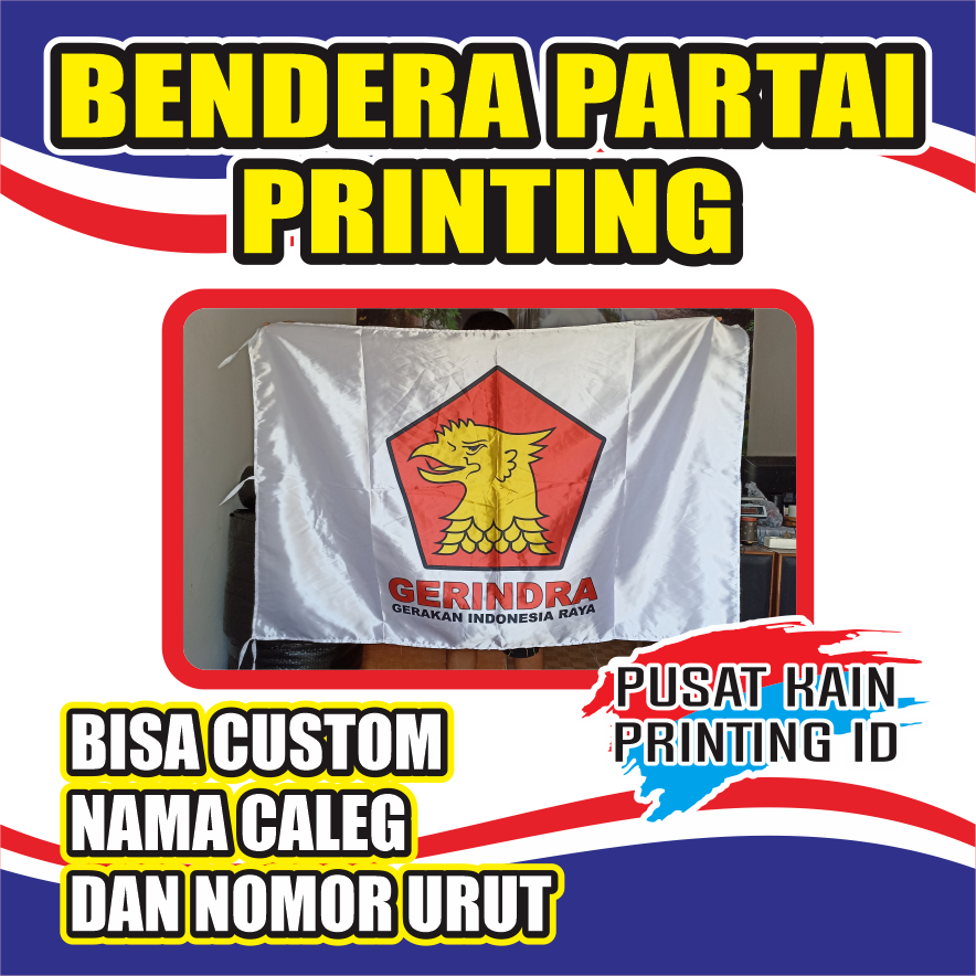 Jual BENDERA PARTAI GERINDRA || BENDERA CALEG || BENDERA PEMILU 2024 ...
