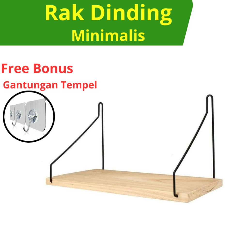 Jual Rak Dinding Kayu Tempel Serbaguna Minimalis/Rak Tempel Dinding ...