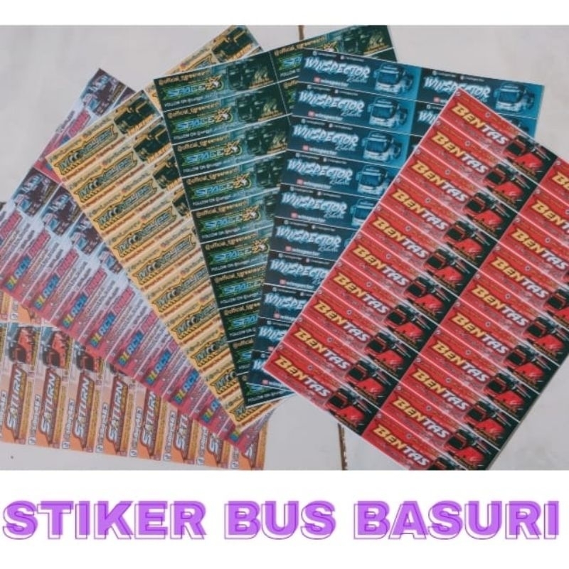 Jual stiker bus basuri sticker bus viral / tempelan stiker panjang kids ...