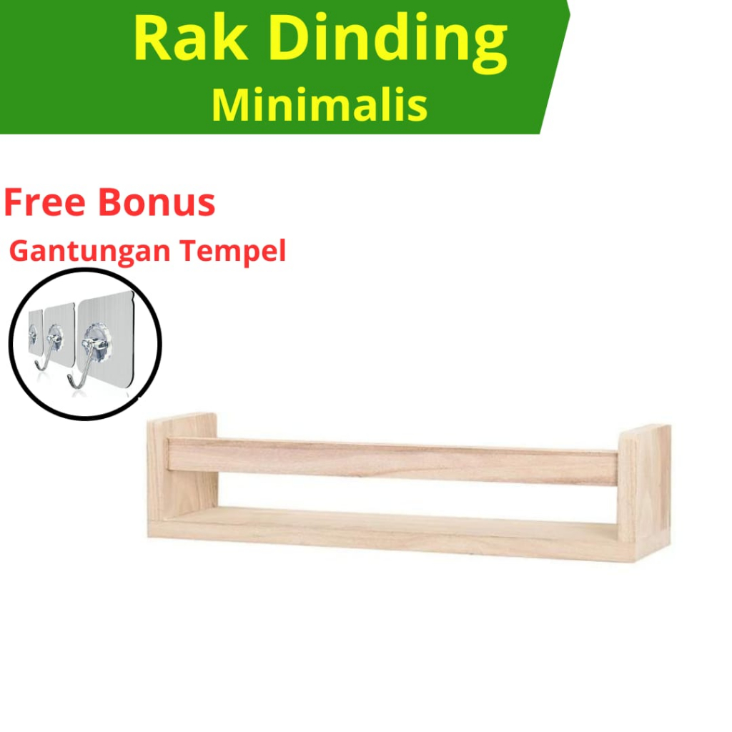 Jual Rak Bumbu Dapur Gantung Kayu Serbaguna/Rak Kayu Tempel Dinding ...