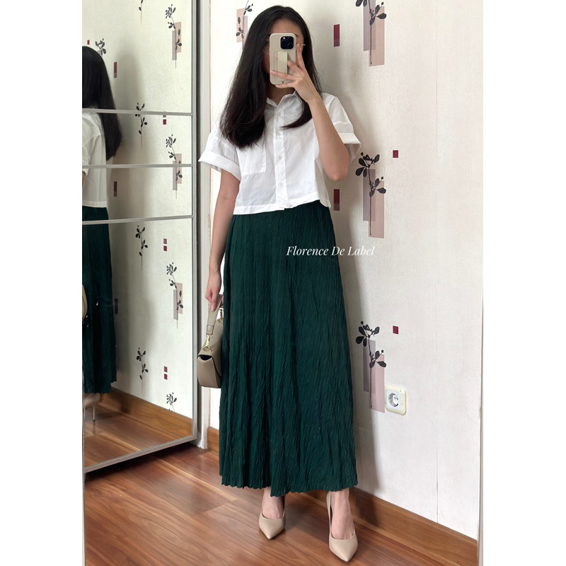 Jual ZIGZAG PLEATED SKIRT / Rok plisket panjang padi zigzag | Shopee Indonesia
