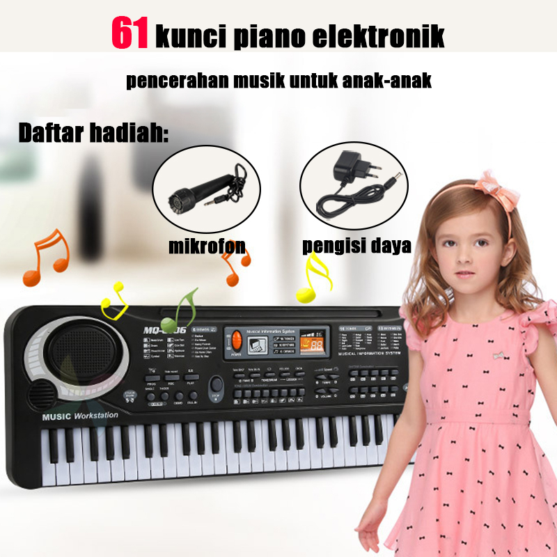 Jual Mainan Keyboard Piano Elektronik/Multifungsi Simulasi Piano Mainan ...