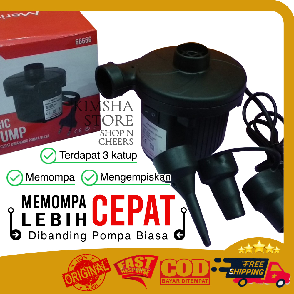 Jual Meriton Electric Pump Pompa Angin Listrik Inflate Deflate Kasur Kolam Pelampung Sofa Perahu ...