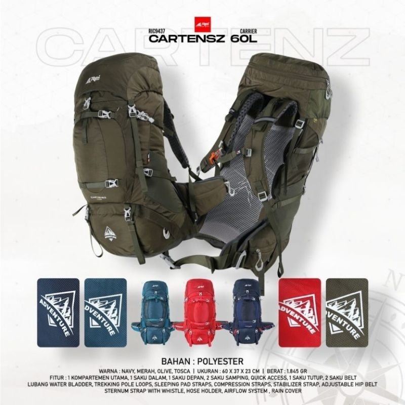 Jual Carrier Arei Cartensz 60L | Shopee Indonesia