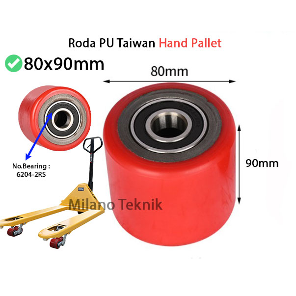 Jual Roda PU Merah 80x90 80 x 90 mm Handpallet / Hand pallet / Handlift ...