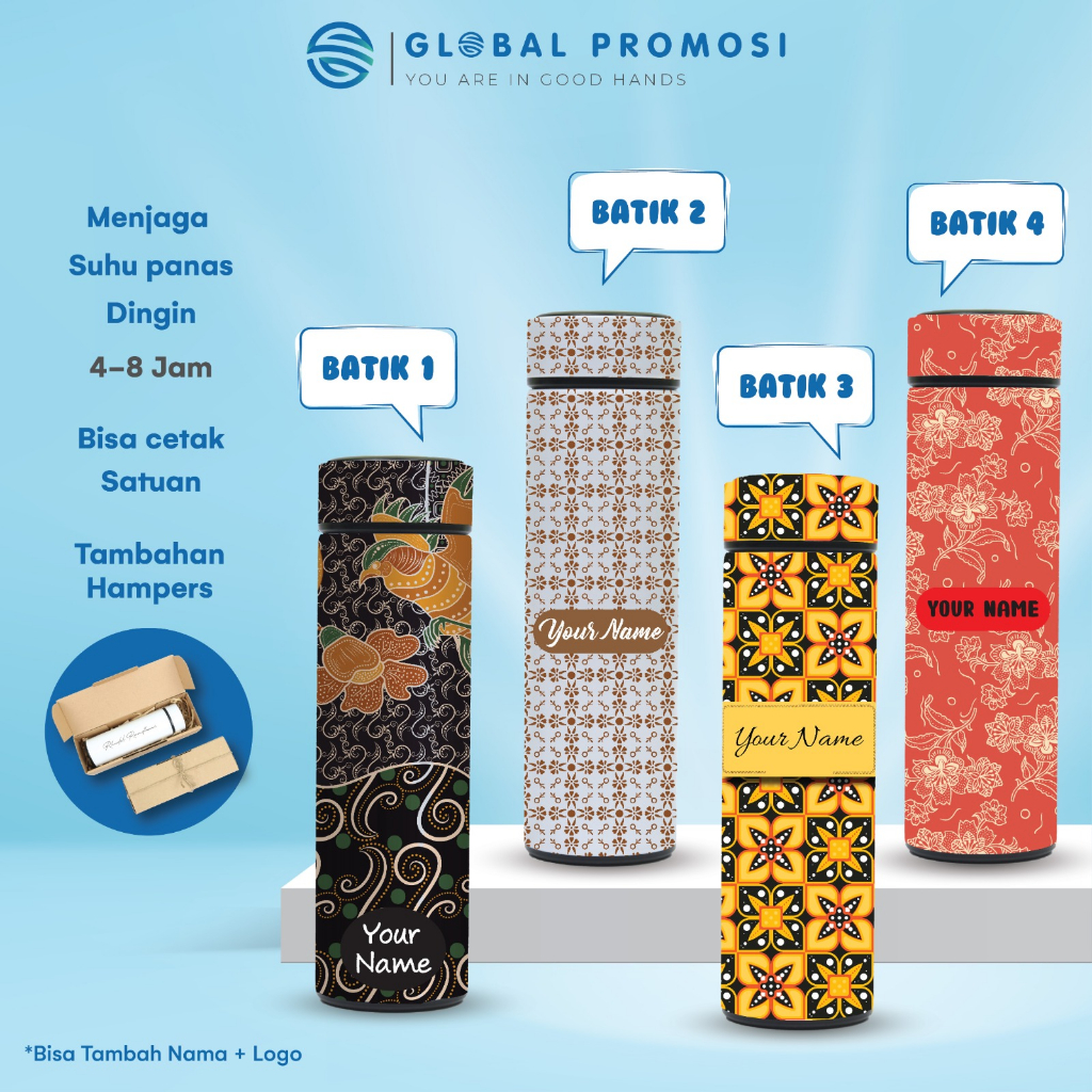 Jual Souvenir Botol Minum Tumbler Sakura Print UV Motif Batik Indonesia ...