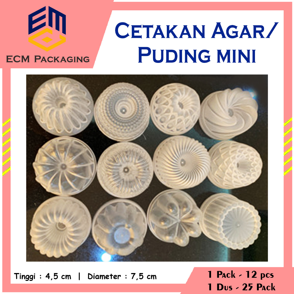 Jual 12PCS = 12 MOTIF CETAKAN PUDING MINI IMPOR | CETAKAN BOLU ...